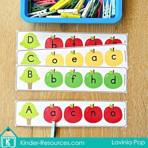 Alphabet Apples and Apple Tree Letter Match Activity - Etsy