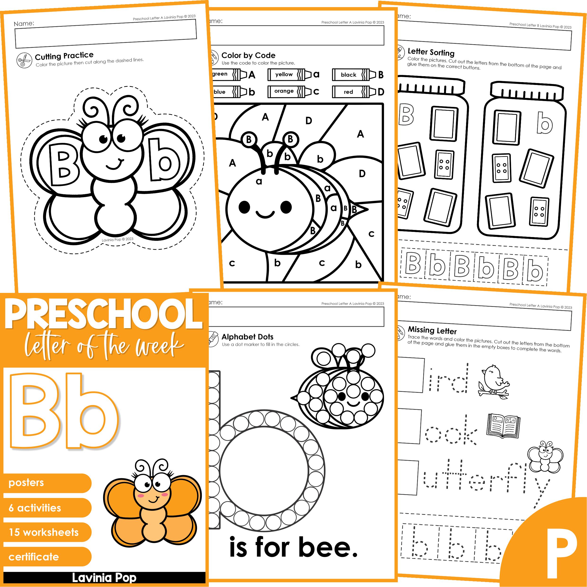 Preschool Alphabet Letter of the Week Curriculum B - Etsy