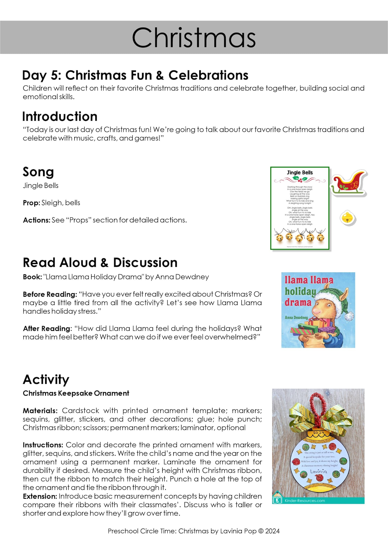Christmas Preschool Theme Curriculum Printables Preschool Circle Time ...