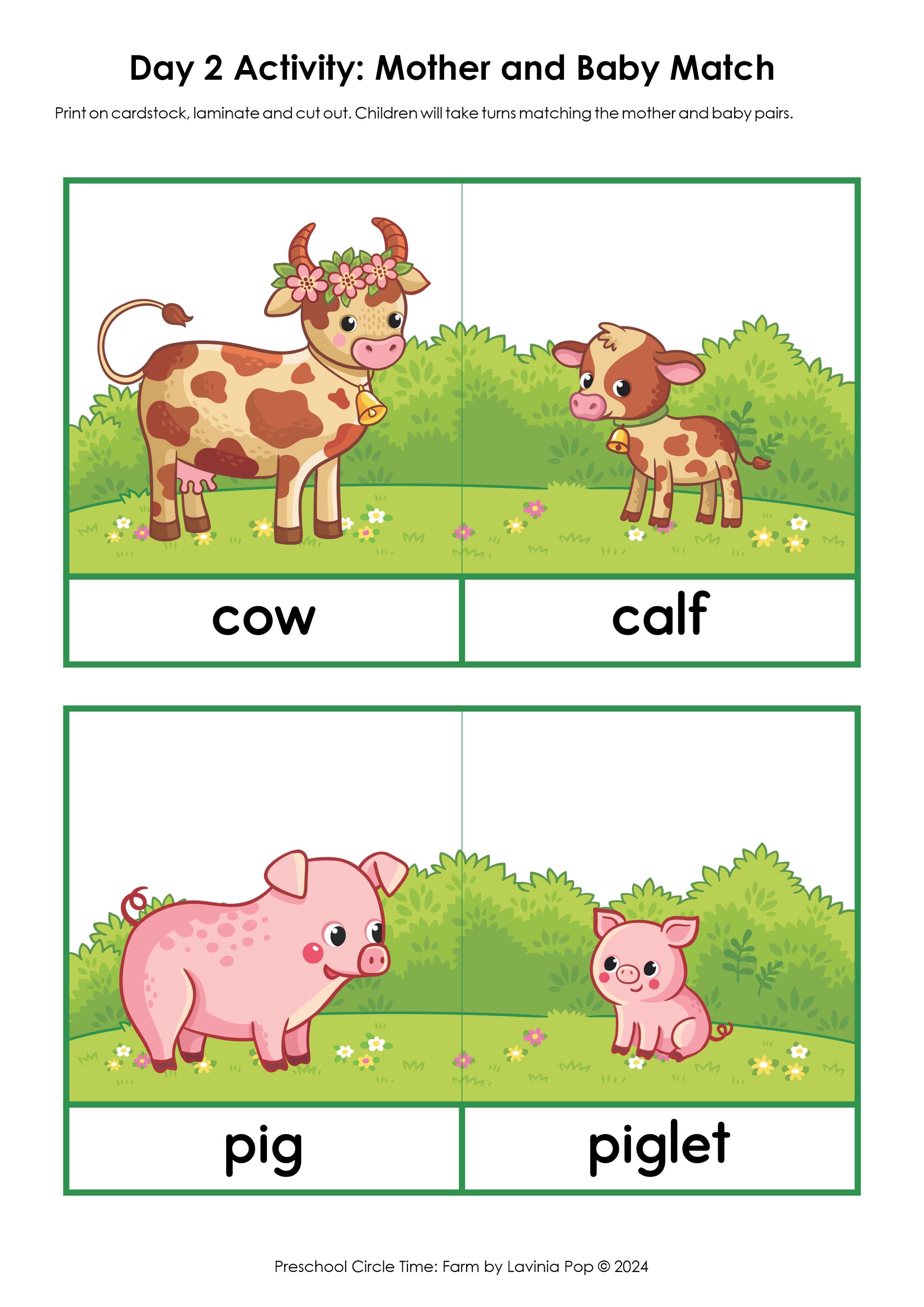 Farm Preschool Curriculum Printables | Farm Preschool Circle Time ...