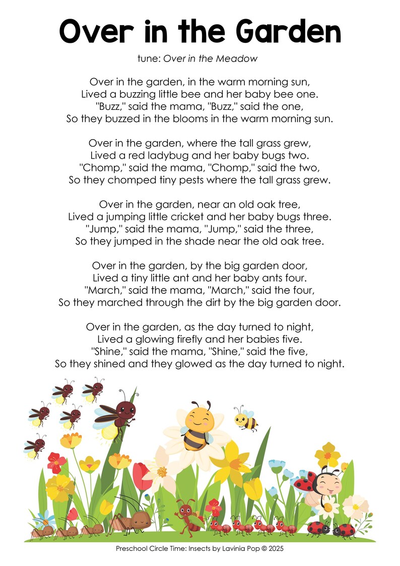 Insects Preschool Theme Curriculum Printables | Preschool Circle Time ...