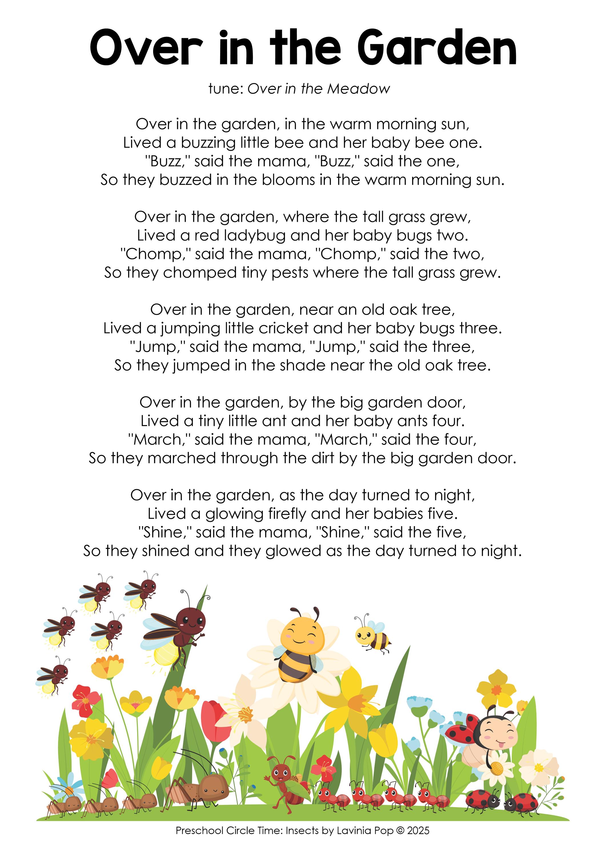 Insects Preschool Theme Curriculum Printables | Preschool Circle Time ...