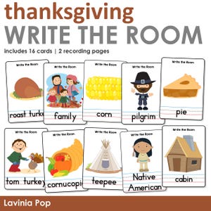 Thanksgiving Write the Room Printable Activity Spelling and Vocabulary ...
