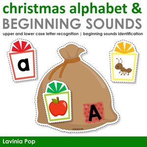 Christmas Alphabet and Beginning Sounds Matching Activity Printable ...