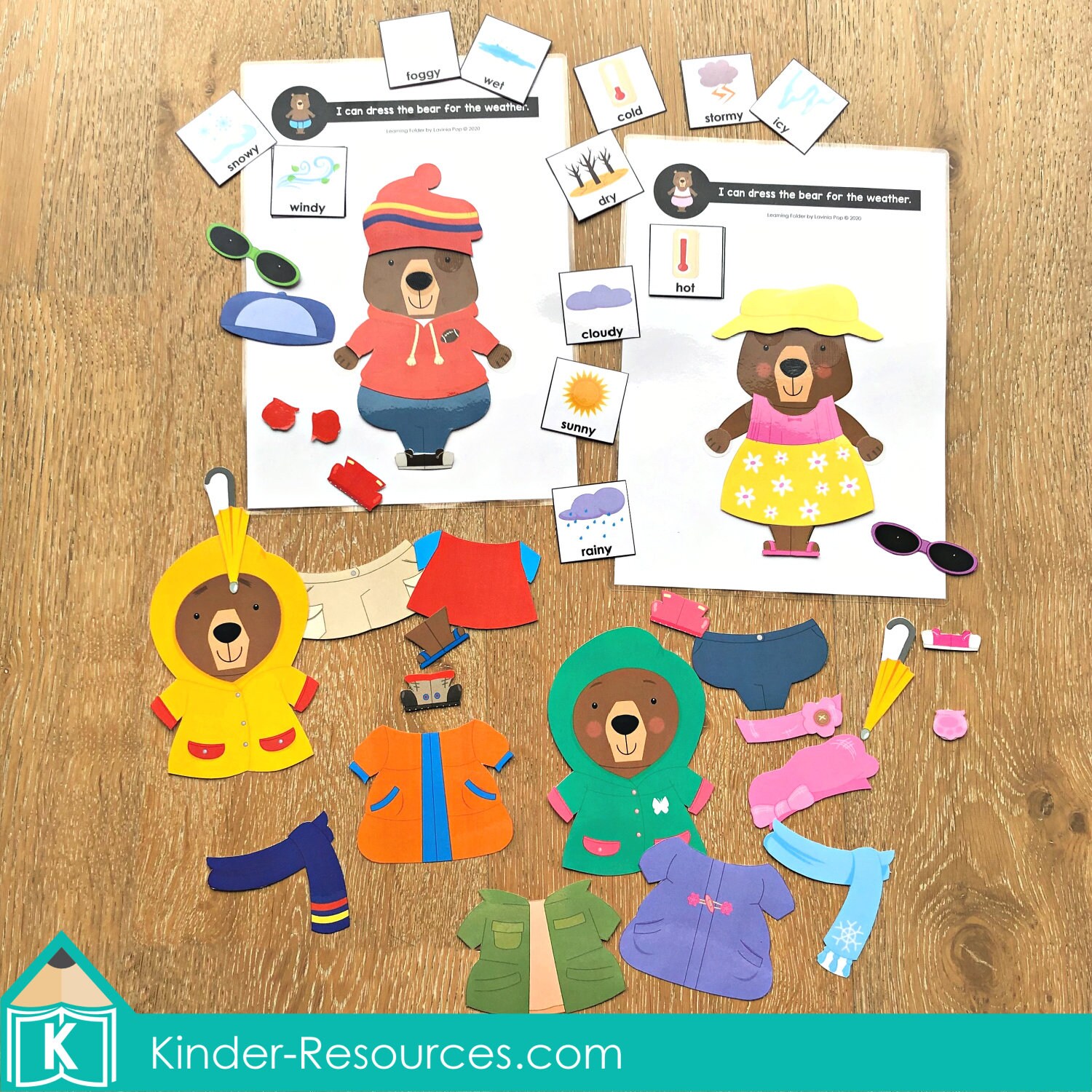 Learning Folder | Toddler Binder: Weather Bears Printable Activity - Etsy
