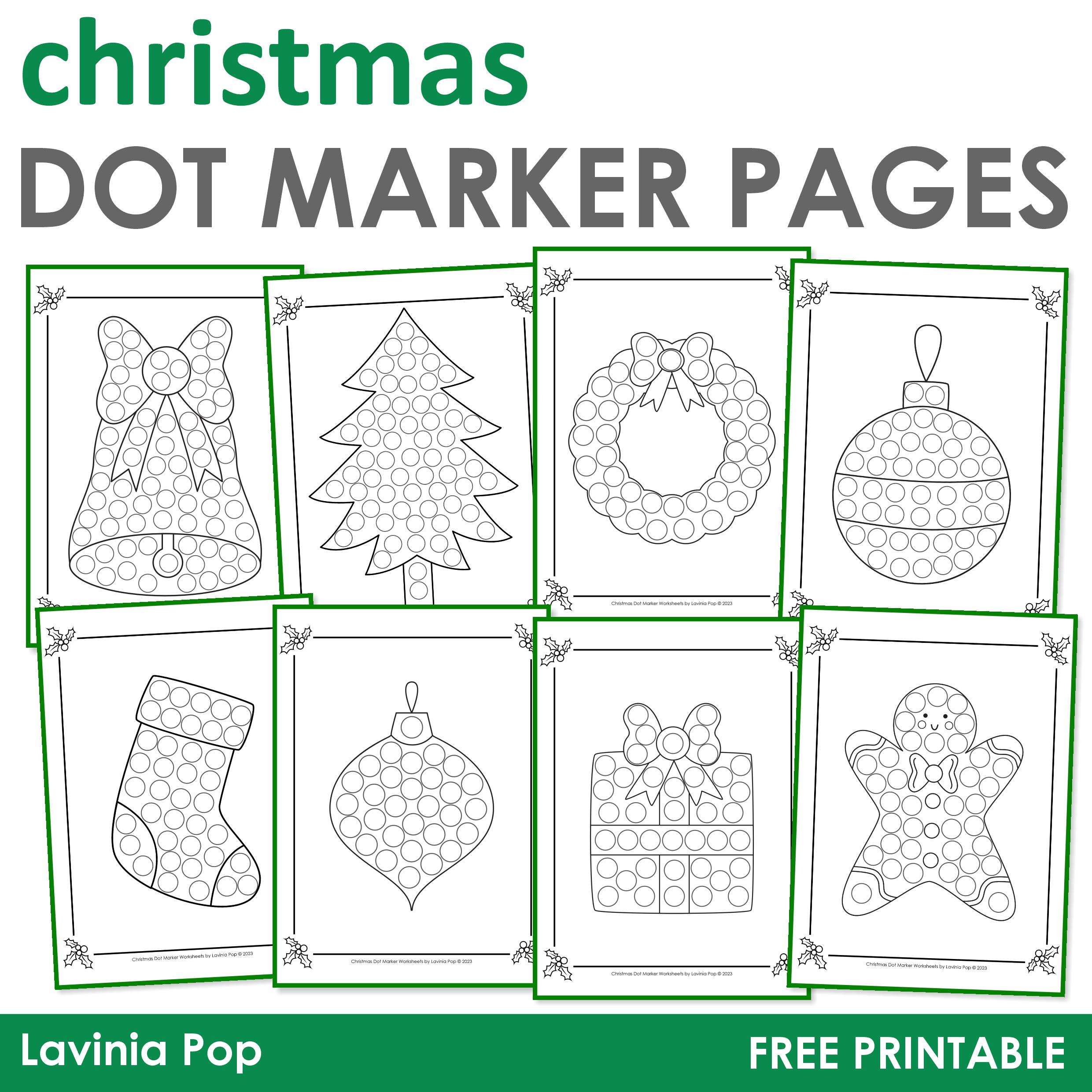 Christmas Dot Marker Printable Activity Dot-a-dot Preschool Prek ...