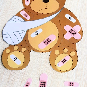 Sick Teddy Counting Printable Activity | Dramatic Play - Etsy