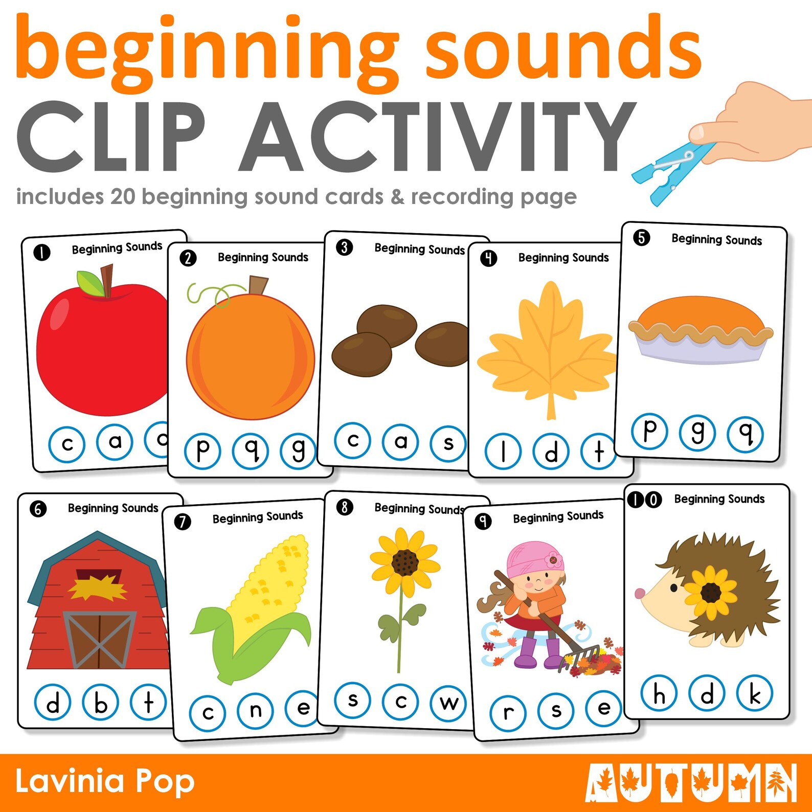 Clip the Beginning Sound | Autumn / Fall Theme - Etsy