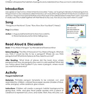 Penguins Preschool Theme Curriculum Printables | Preschool Circle Time ...