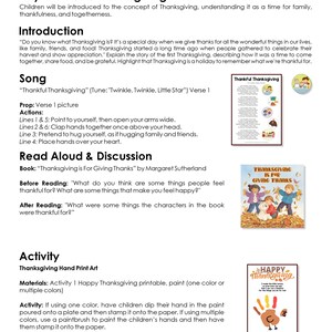 Thanksgiving Preschool Theme Curriculum Printables | Preschool Circle ...