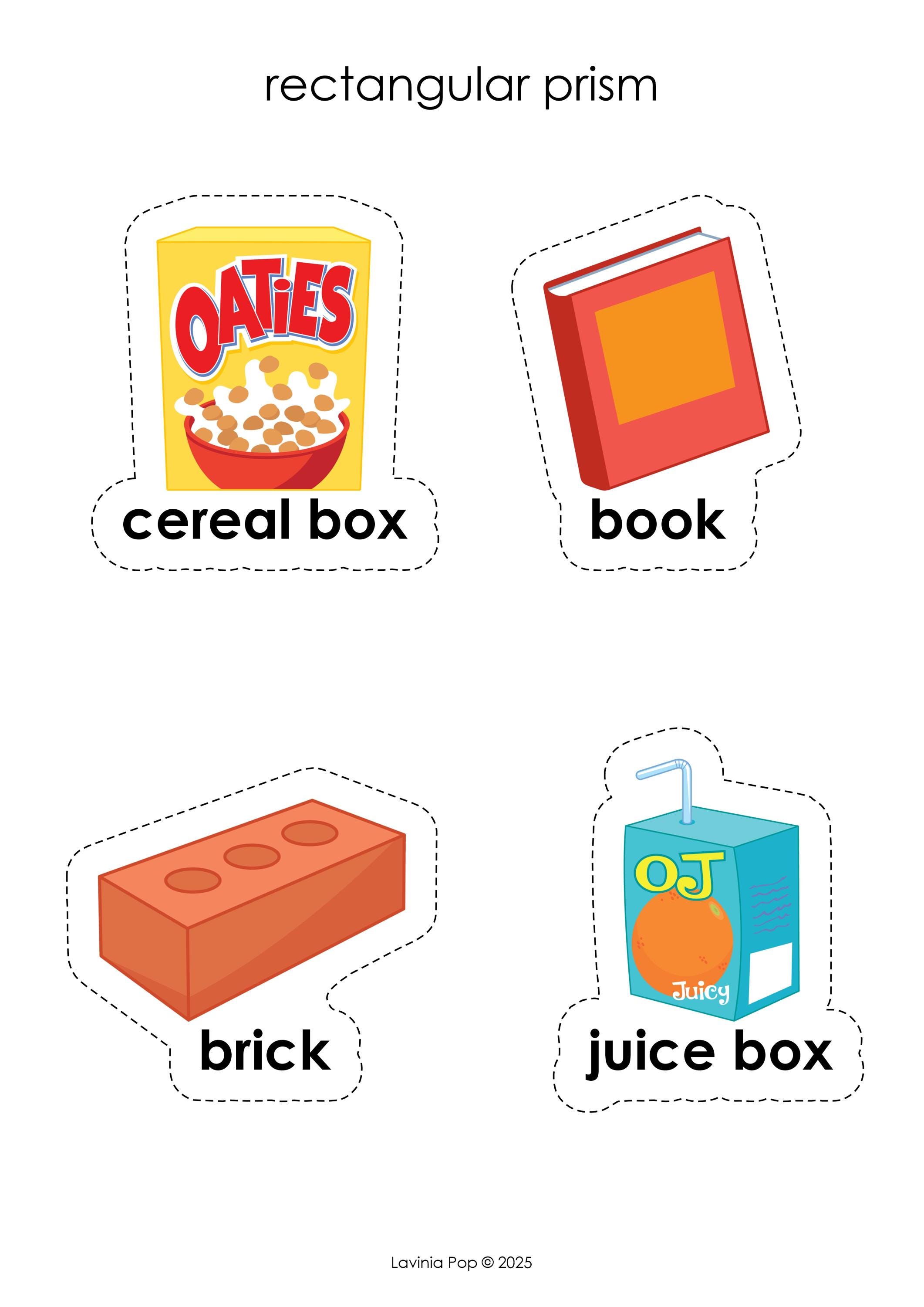 3D Shape Sorting Activity With Real Life Object Illustrations ...