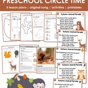 Fall Animals Preschool Curriculum Printables | Fall Animals Preschool ...
