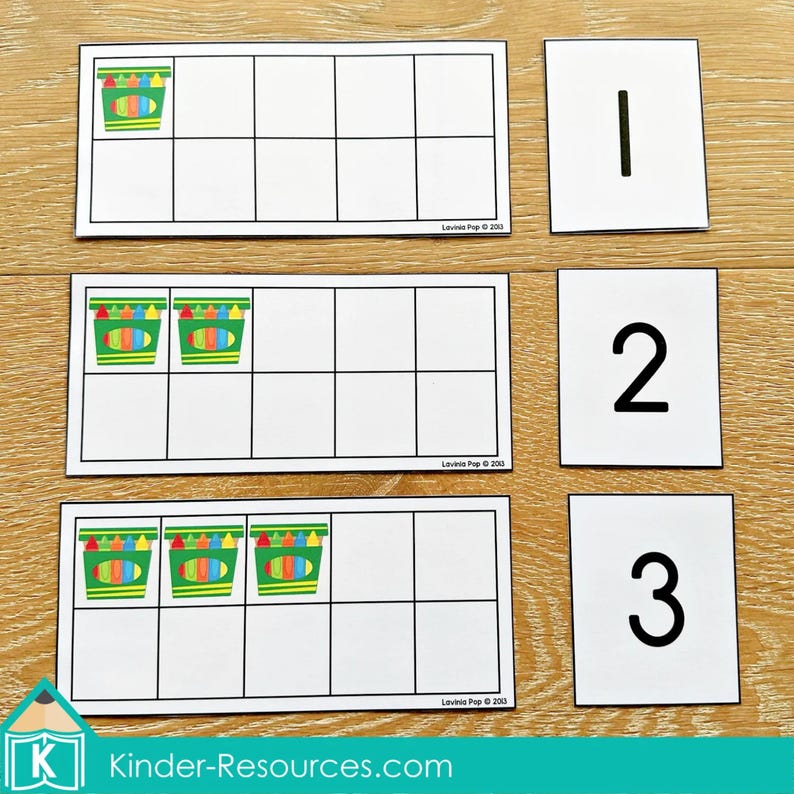 Crayon Box Ten Frame Match Printable Activity: Numbers 1-10 - Etsy