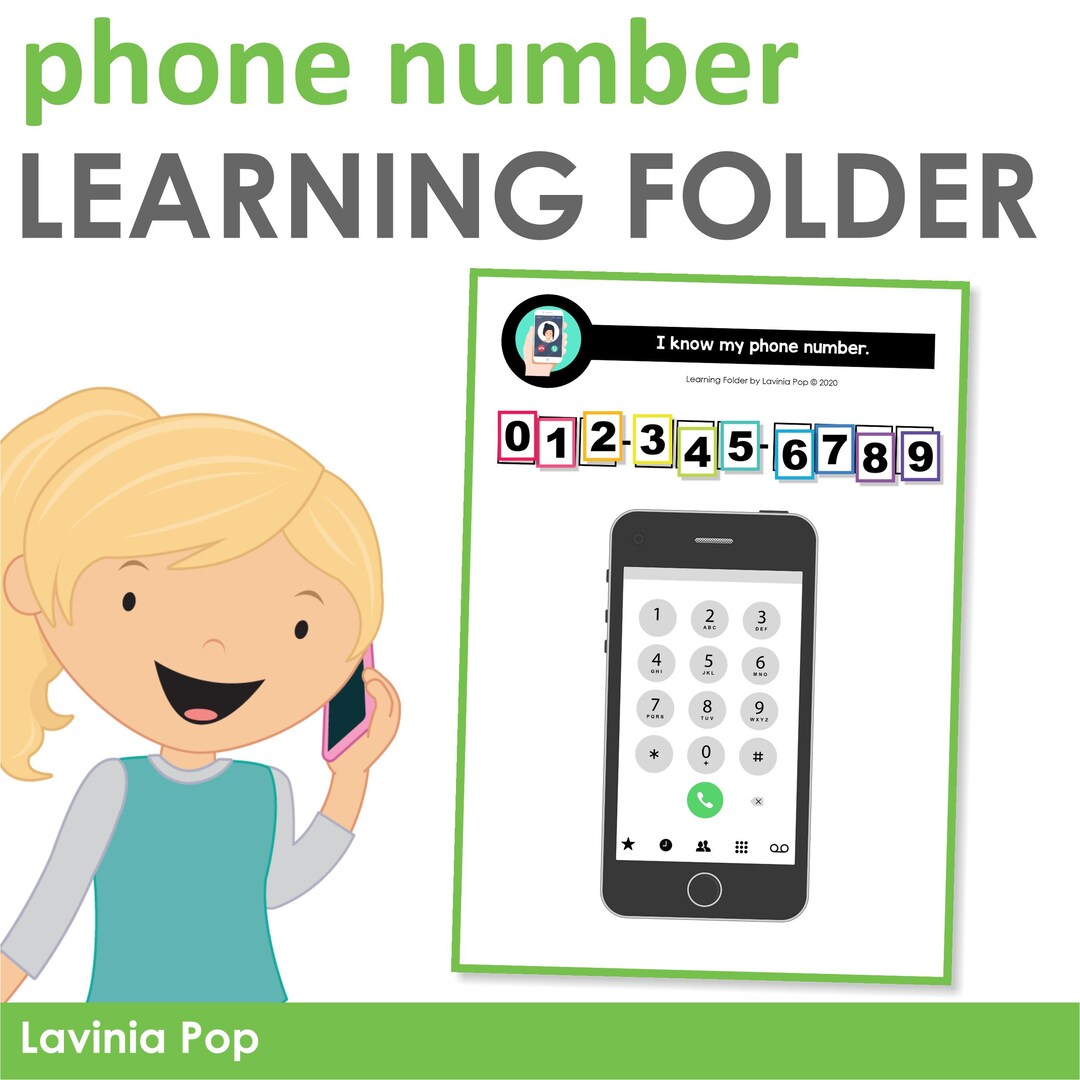 My Phone Number Preschool Learning Folder, Busy Book Printable, Prek ...