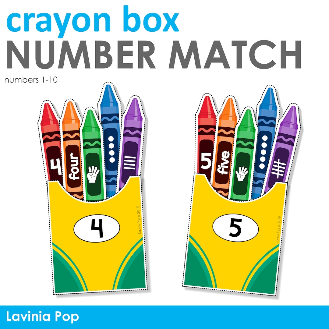 Crayon Box Number Match Activity - Etsy