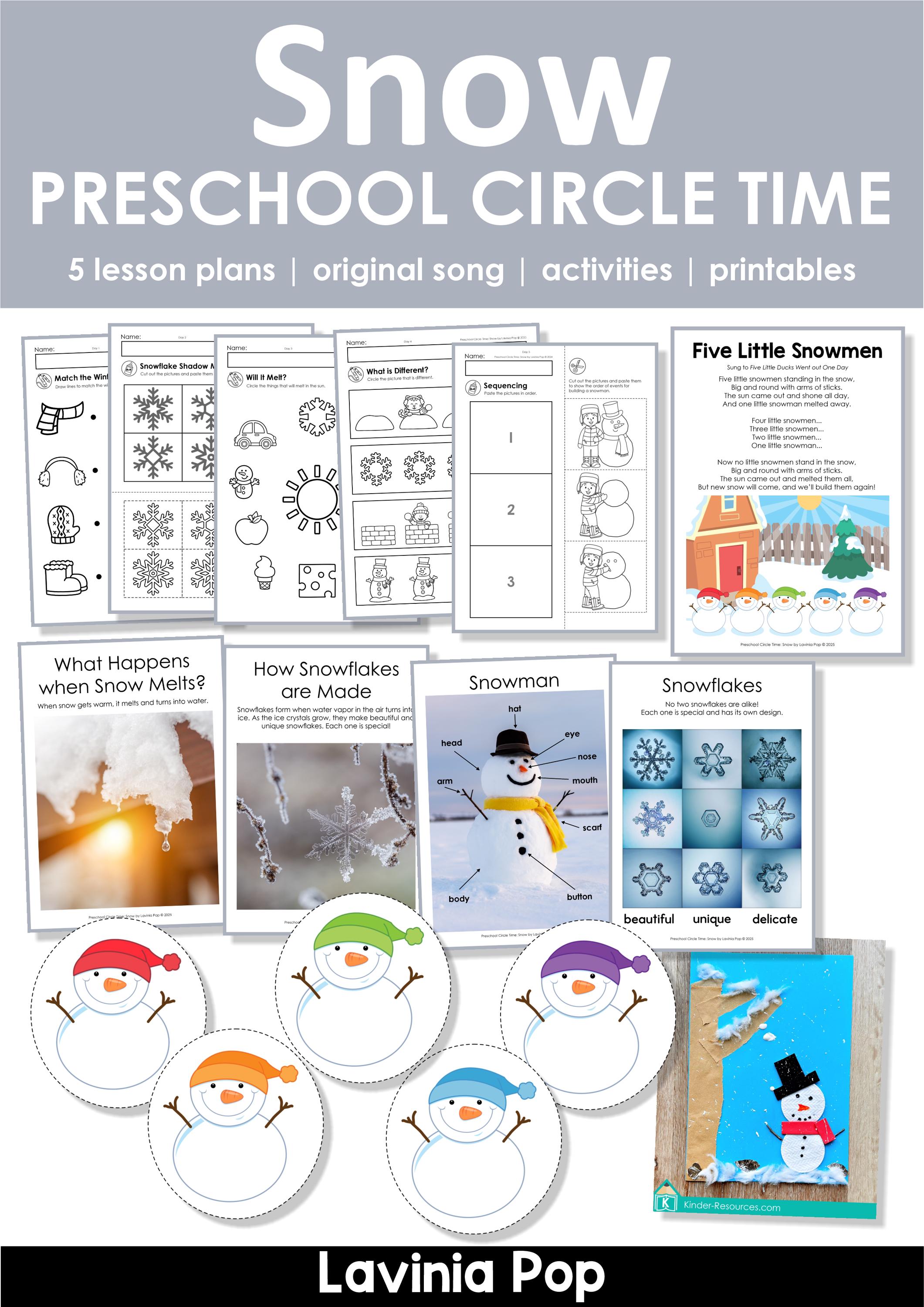 Snow Winter Weather Preschool Theme Curriculum Printables | Preschool ...