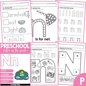 Preschool Alphabet Letter of the Week Curriculum N - Etsy
