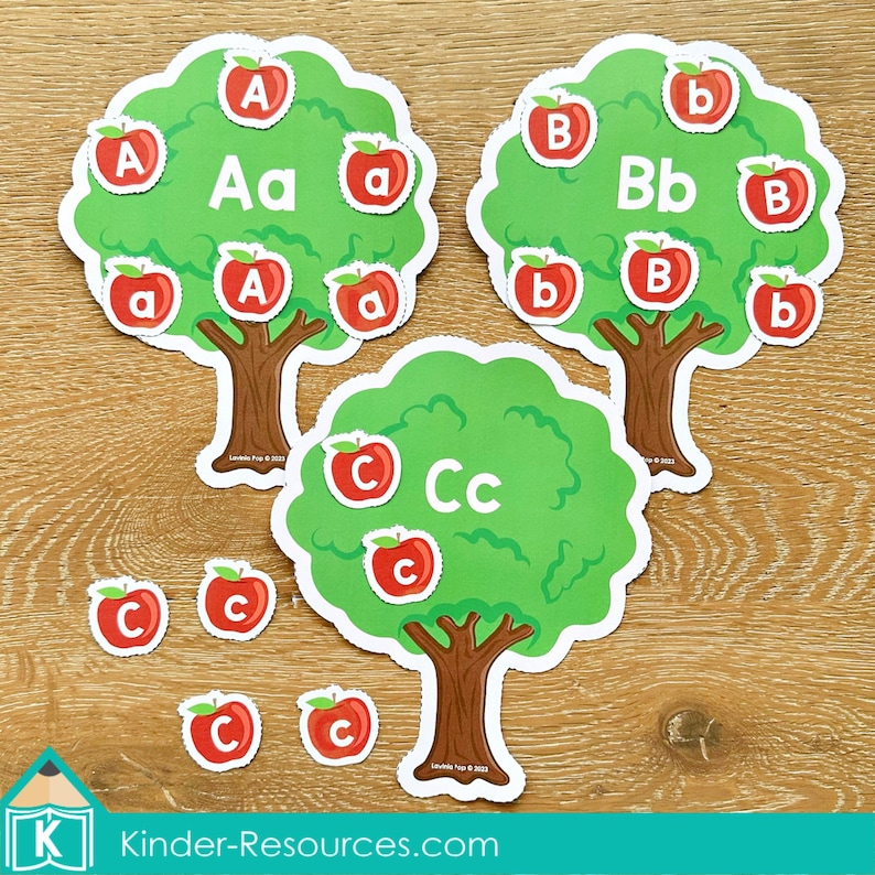 Apple Tree Alphabet Match | Upper and Lower Case Letter Recognition ...