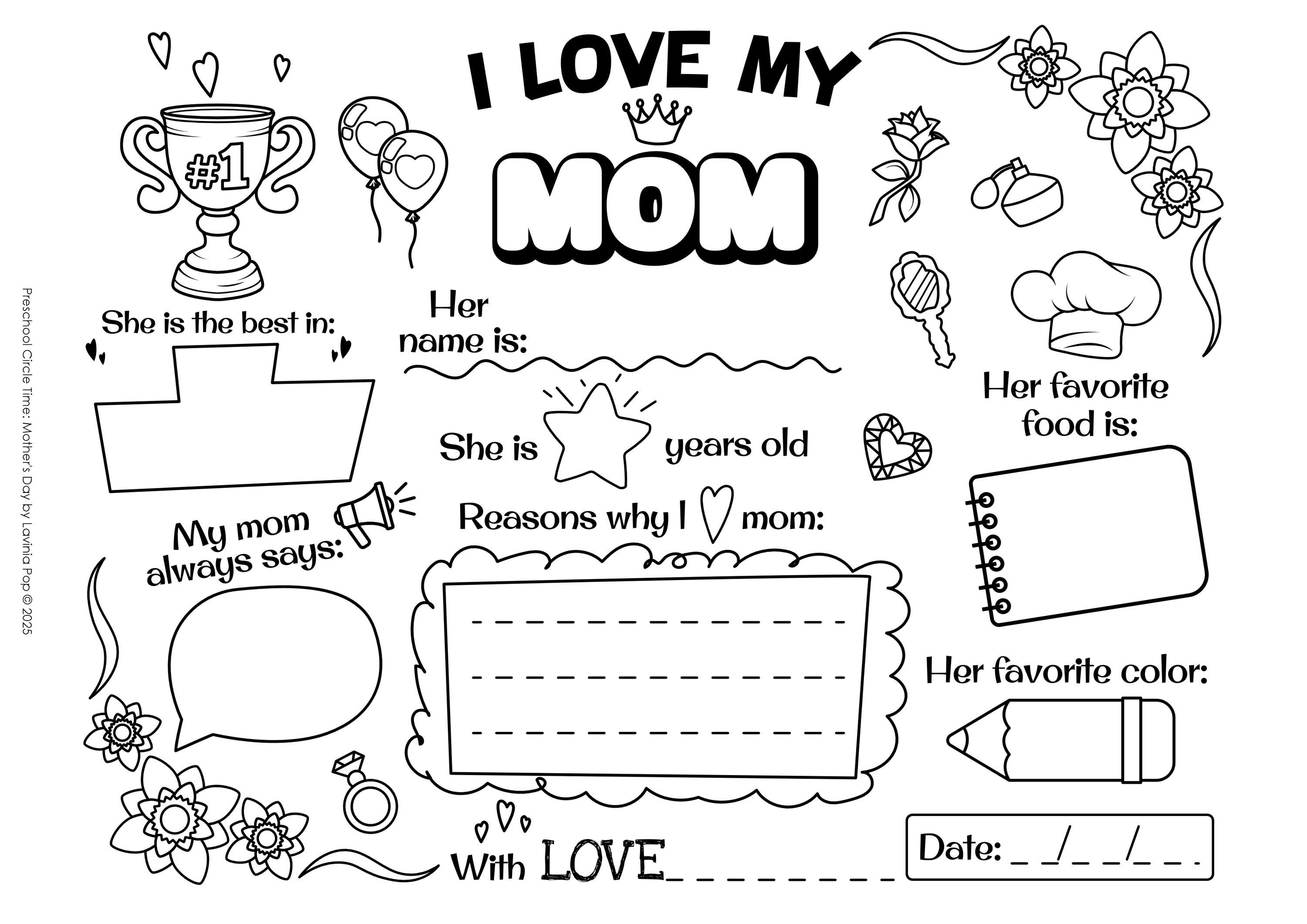Mother's Day Preschool Theme Curriculum Printables | Preschool Circle ...