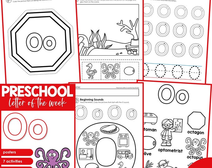 Preschool Alphabet Letter of the Week Curriculum O - Etsy