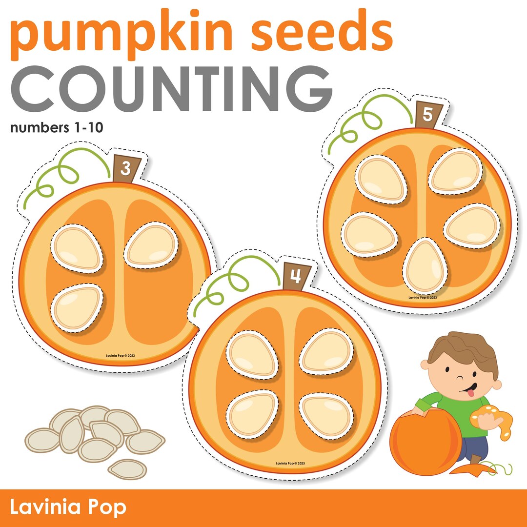 Pumpkin Seed Counting Printable Activity - Etsy
