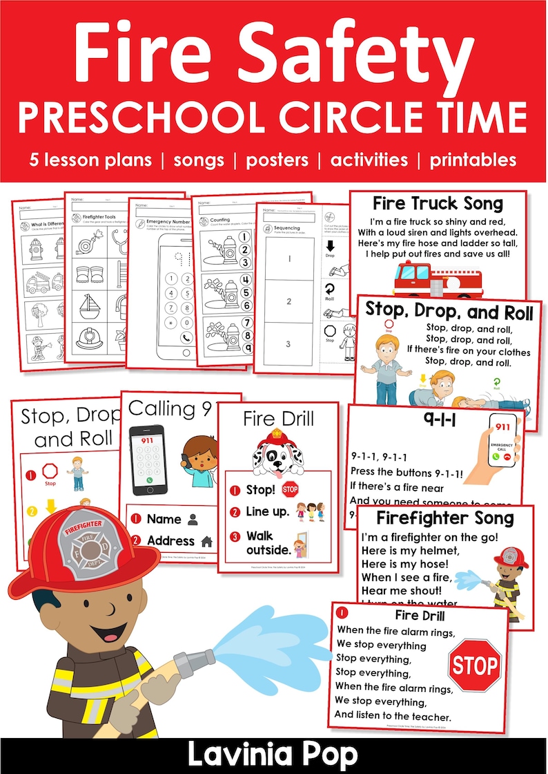Fire Safety Preschool Curriculum Printables | Fire Safety Preschool ...