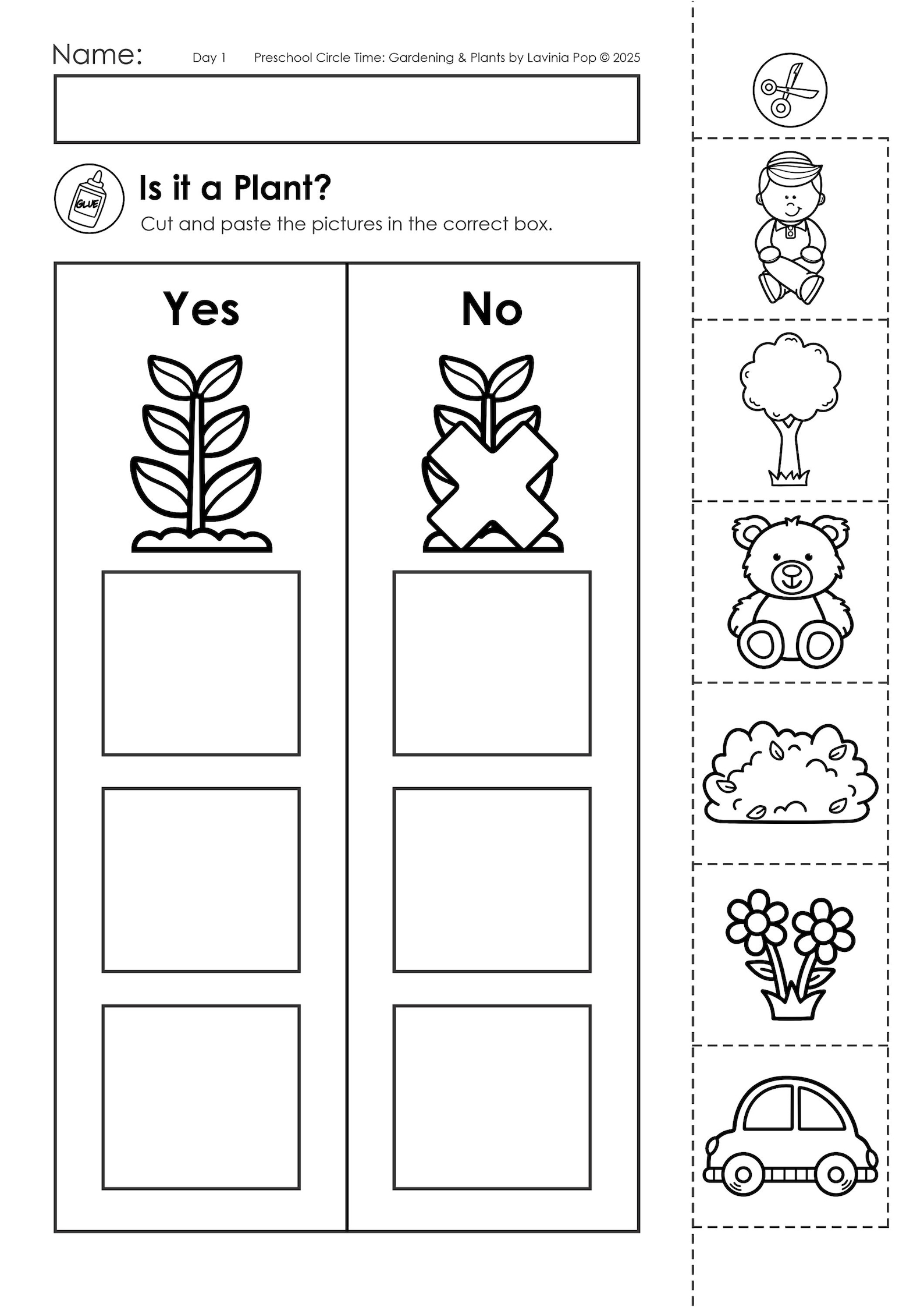 Gardening and Plants Preschool Theme Curriculum Printables | Preschool ...
