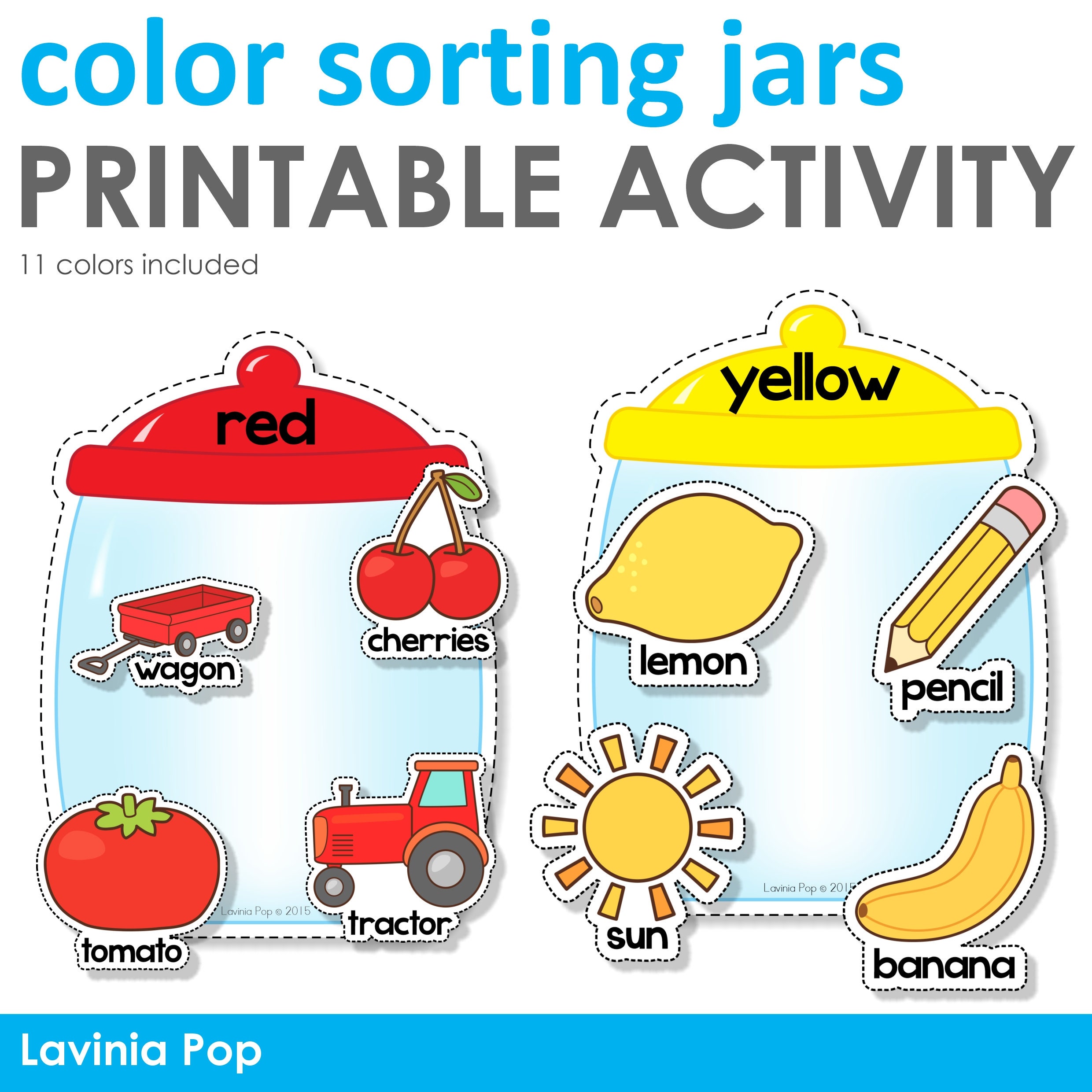 Printable Color Sorting Jars Activity | Preschool, Toddler, and ...