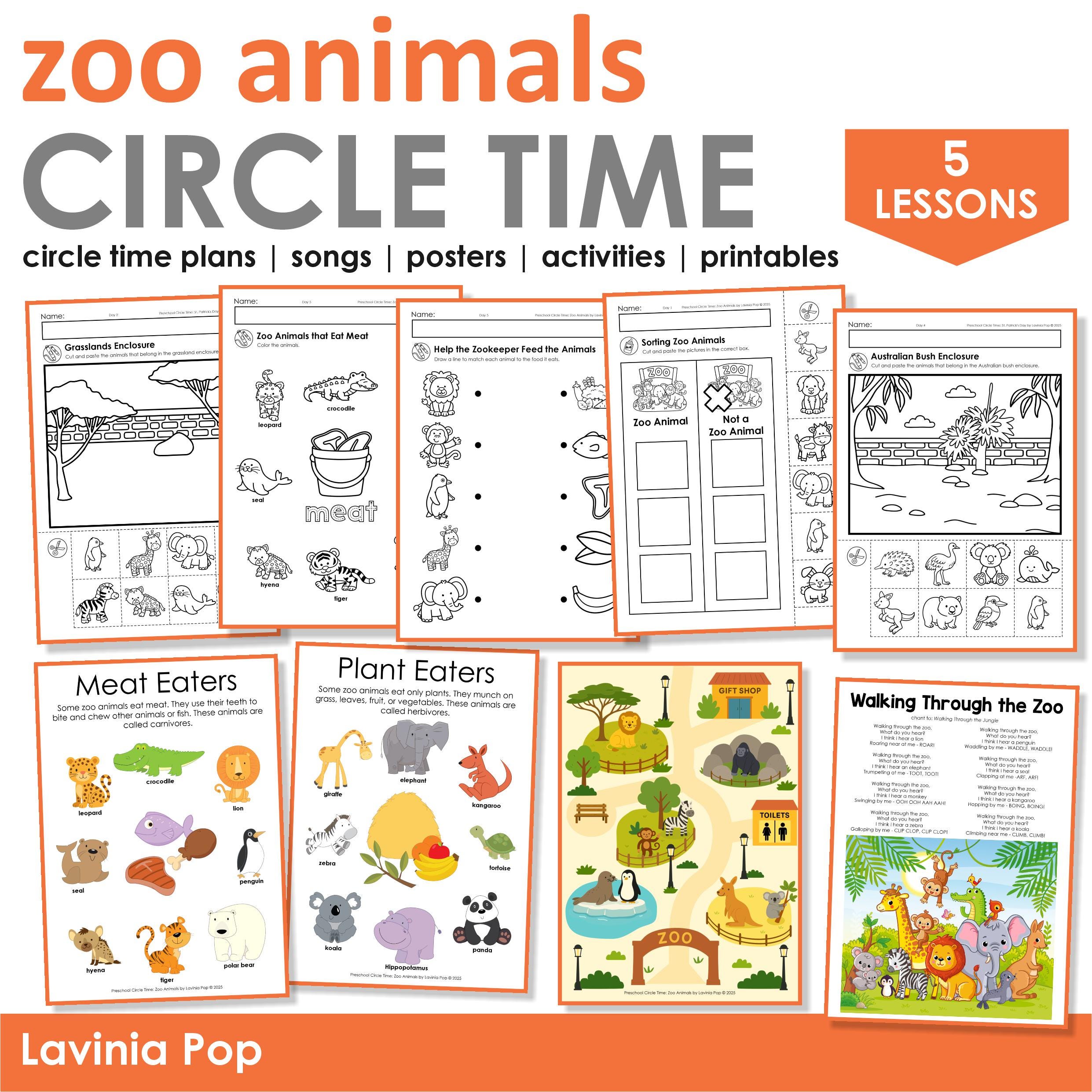Zoo Animals Preschool Circle Time Plan | Lesson Plans, Activities ...