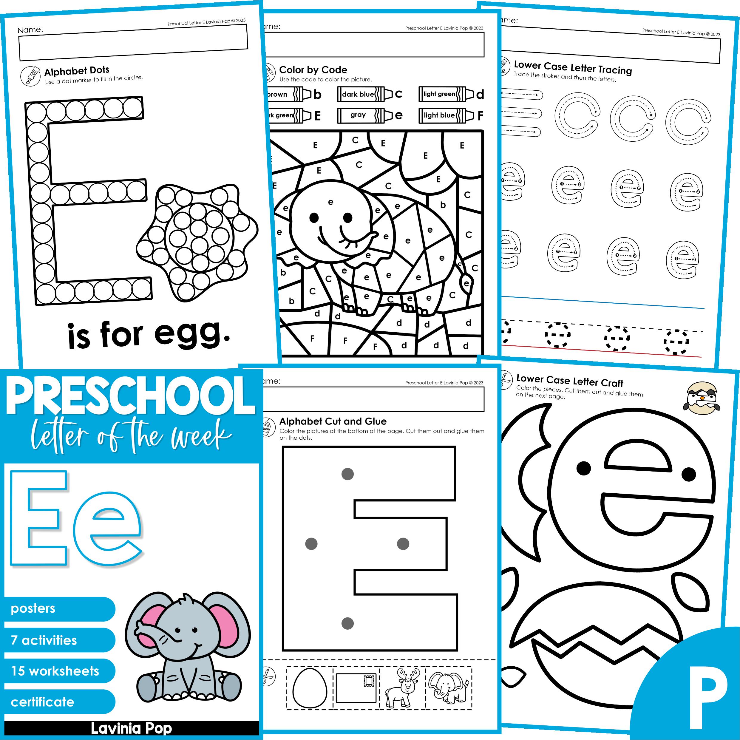 Preschool Alphabet Letter of the Week Curriculum E - Etsy