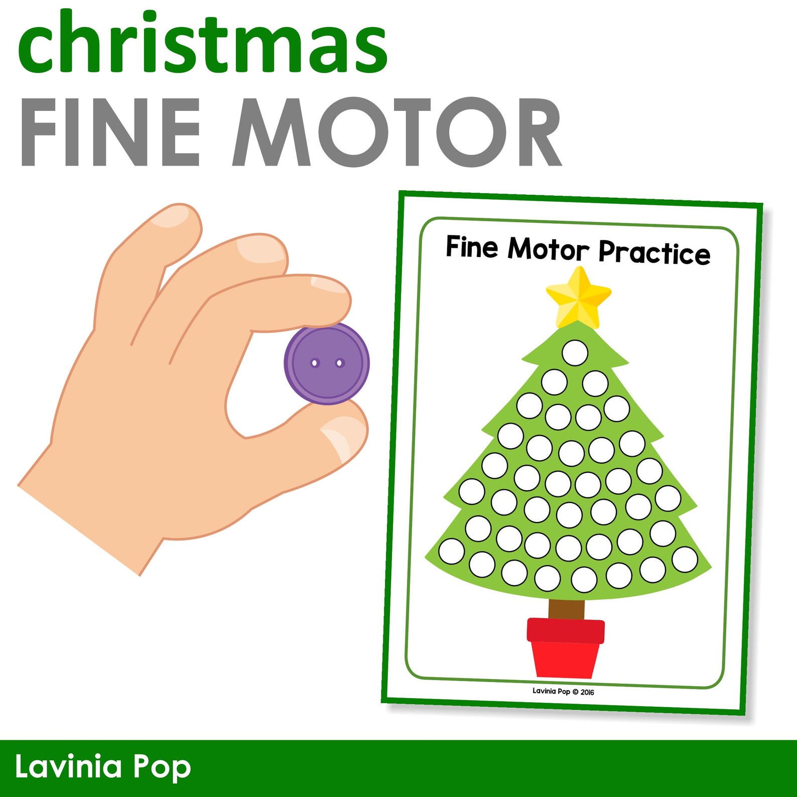 Christmas Tree Fine Motor Activity Practice Mat | Printable Resource ...