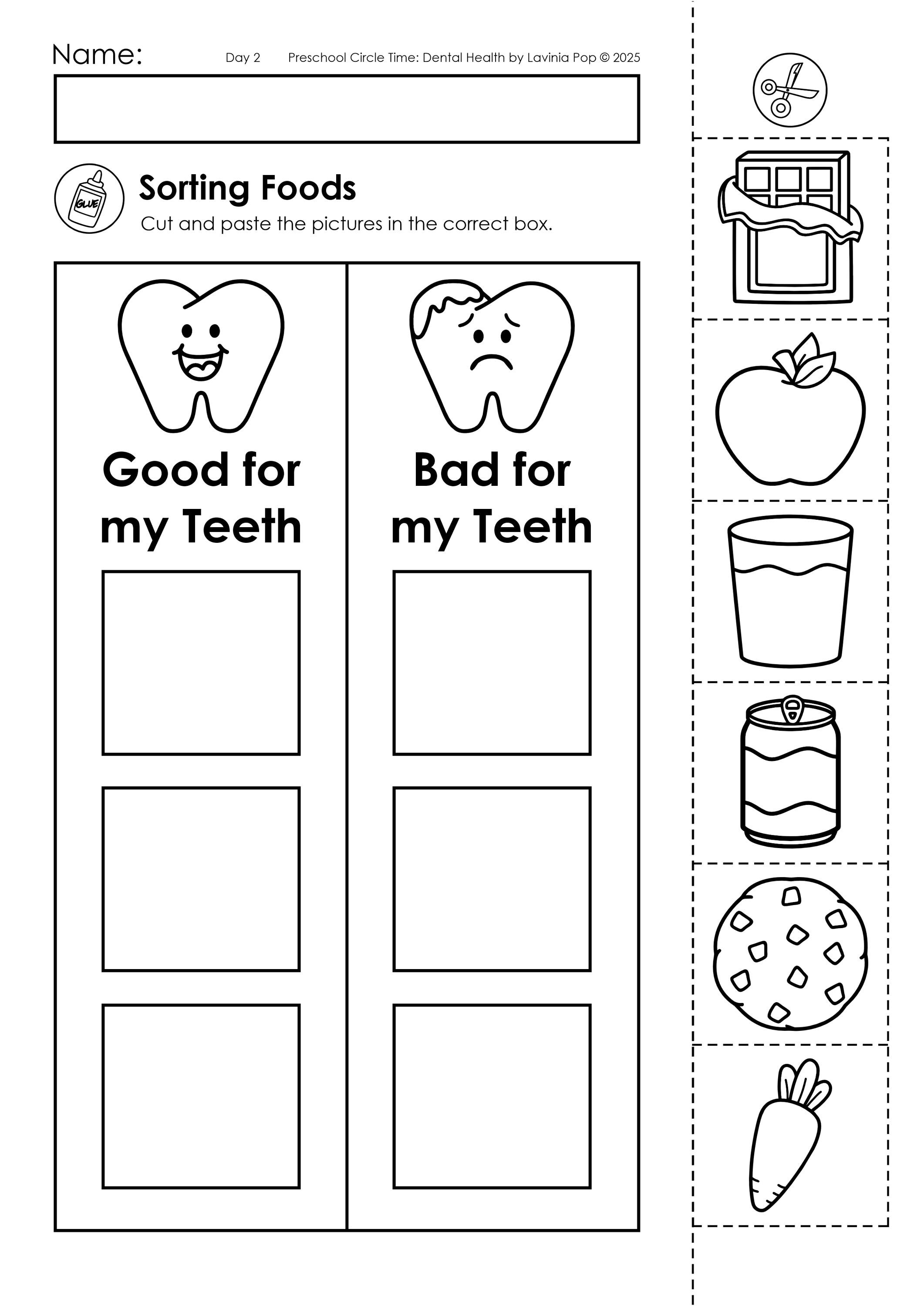 Dental Health Preschool Theme Curriculum Printables | Preschool Circle ...