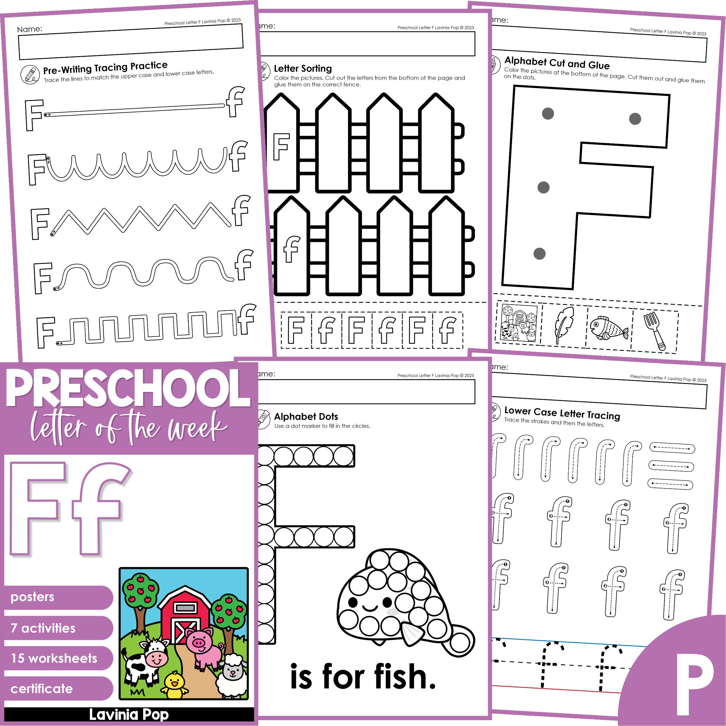 Preschool Alphabet Letter of the Week Curriculum F - Etsy