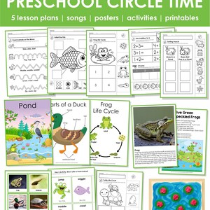 Pond Animals Preschool Theme Curriculum Printables | Preschool Circle ...