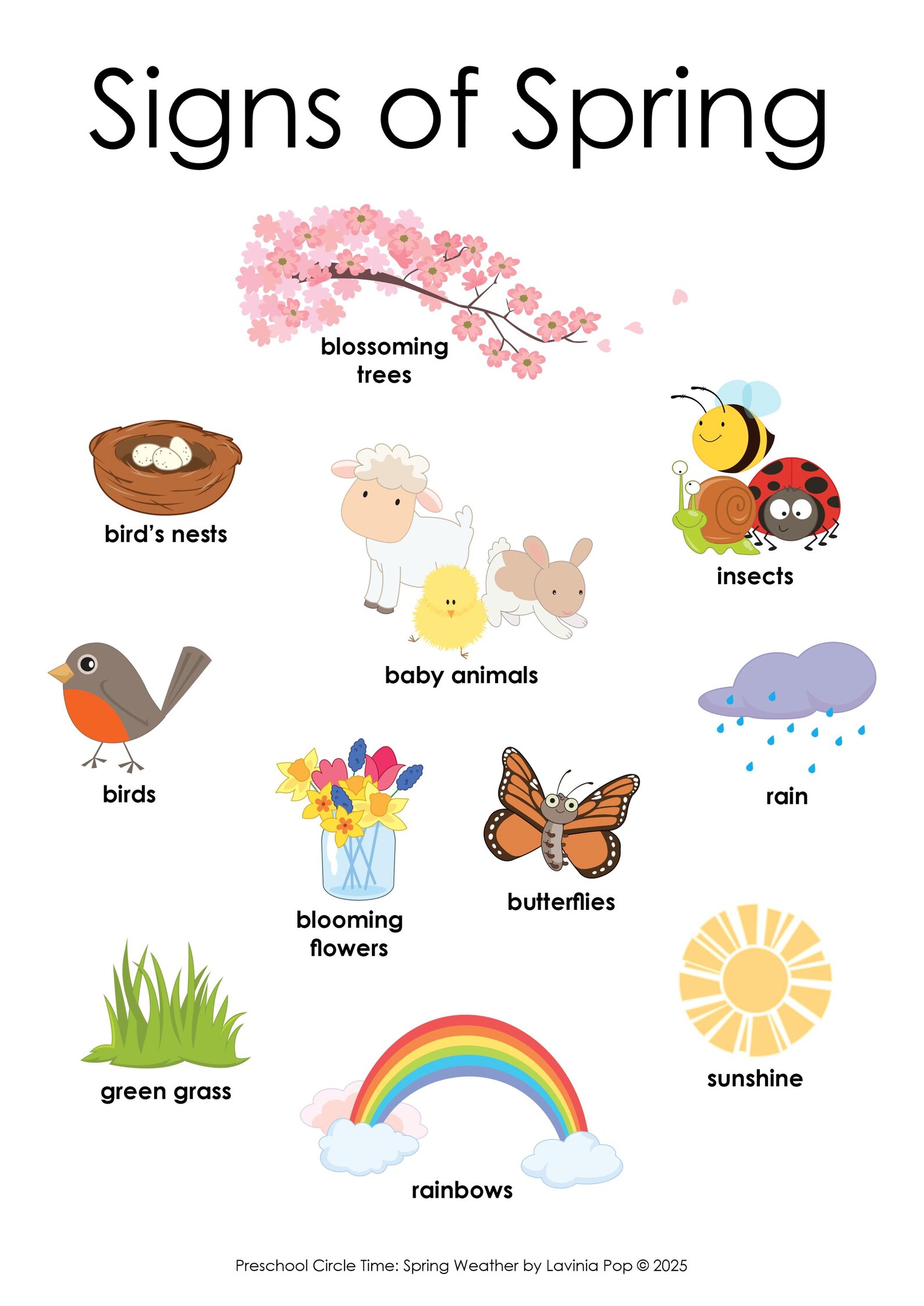 Spring Weather Preschool Theme Curriculum Printables | Preschool Circle ...