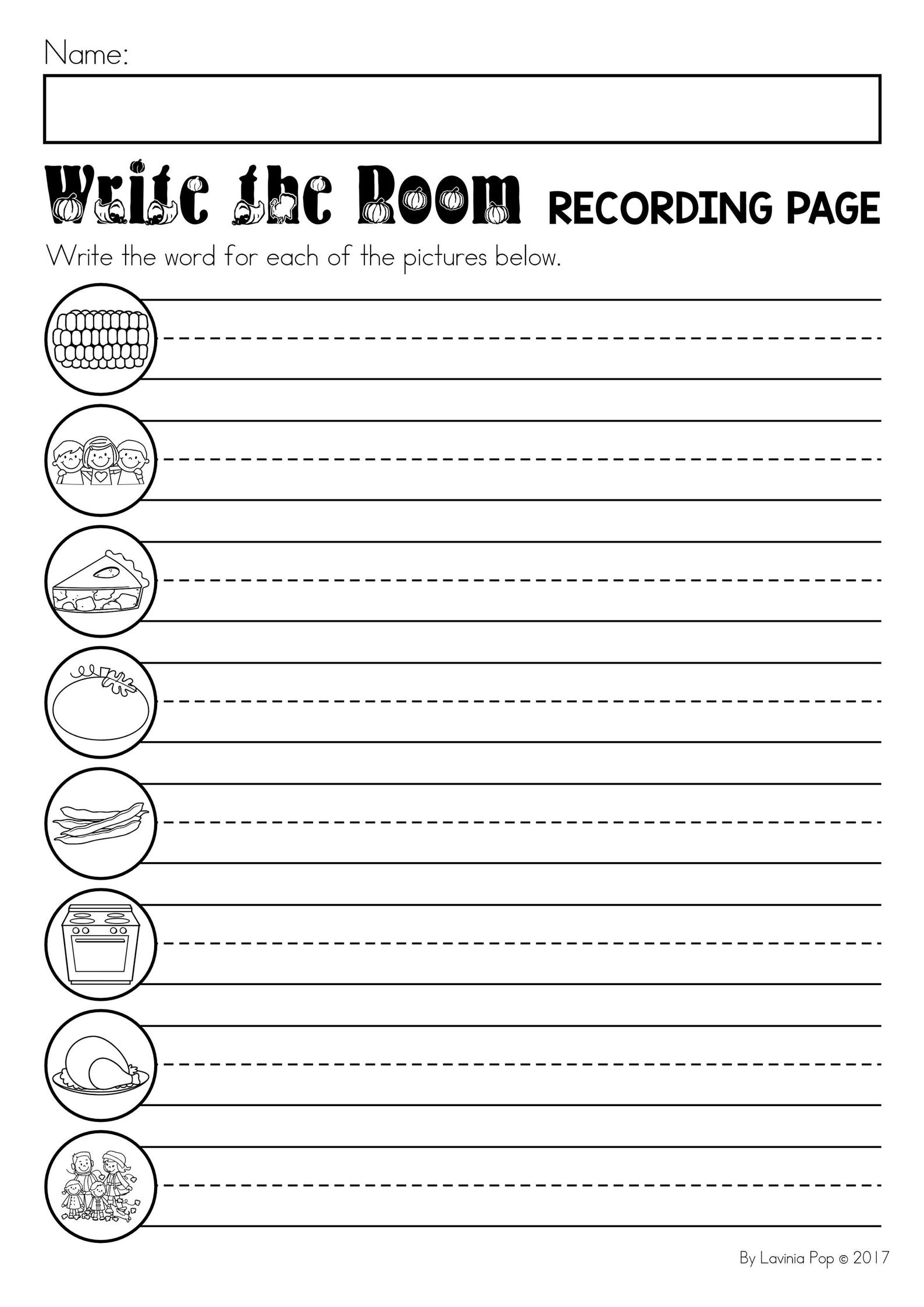 Thanksgiving Write the Room Printable Activity | Spelling and ...