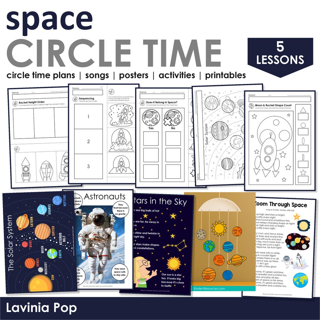 Space Preschool Theme Curriculum Printables | Preschool Circle Time ...