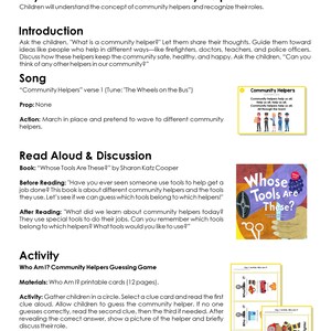 Community Helpers Preschool Theme Curriculum Printables | Preschool ...