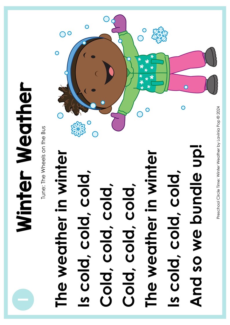 Winter Weather Preschool Theme Curriculum Printables | Preschool Circle ...