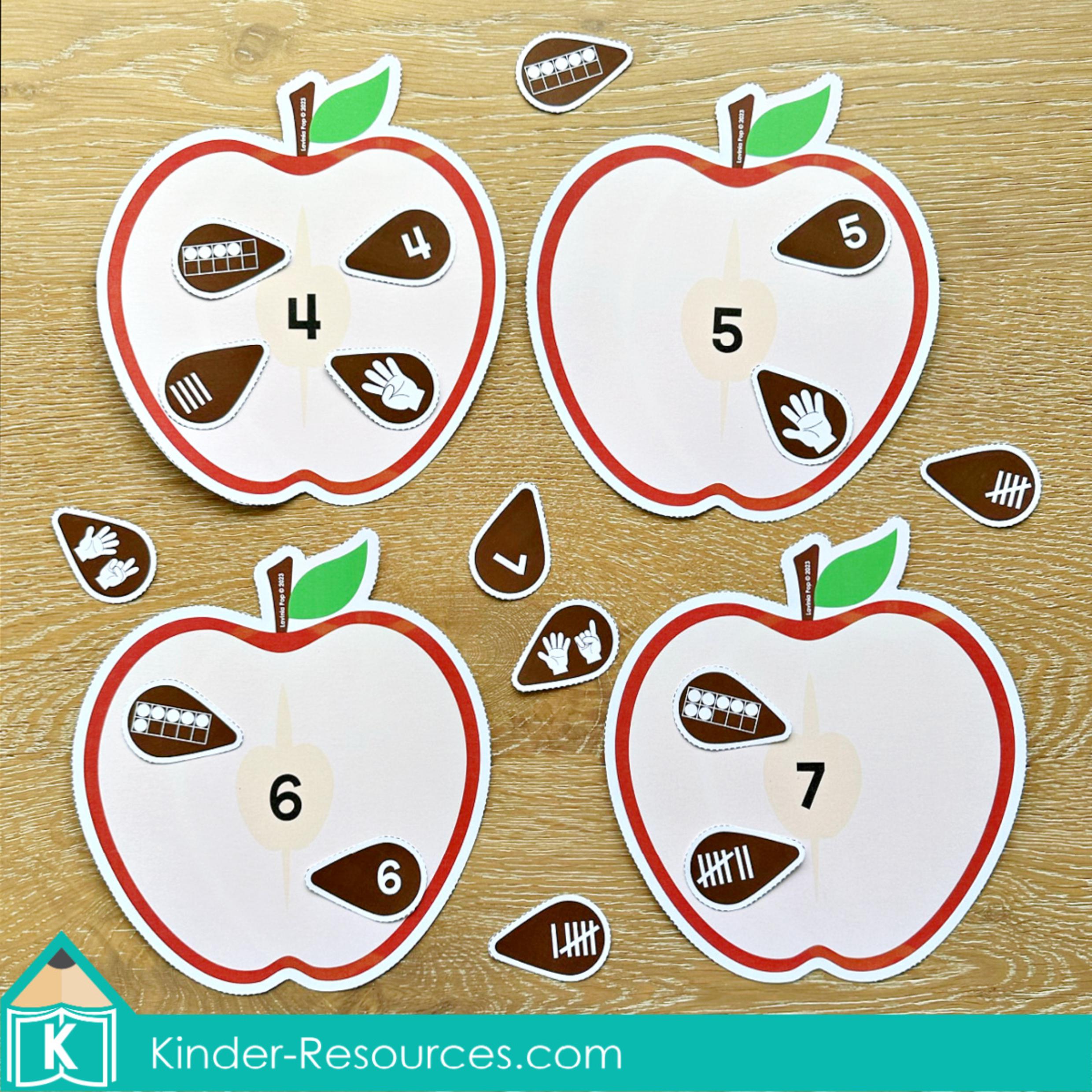 Apple Seed Number Sense Printable Activity for Preschool and ...
