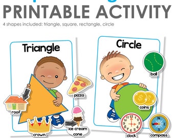 3D Shape Sorting Activity With Real Life Object Illustrations ...