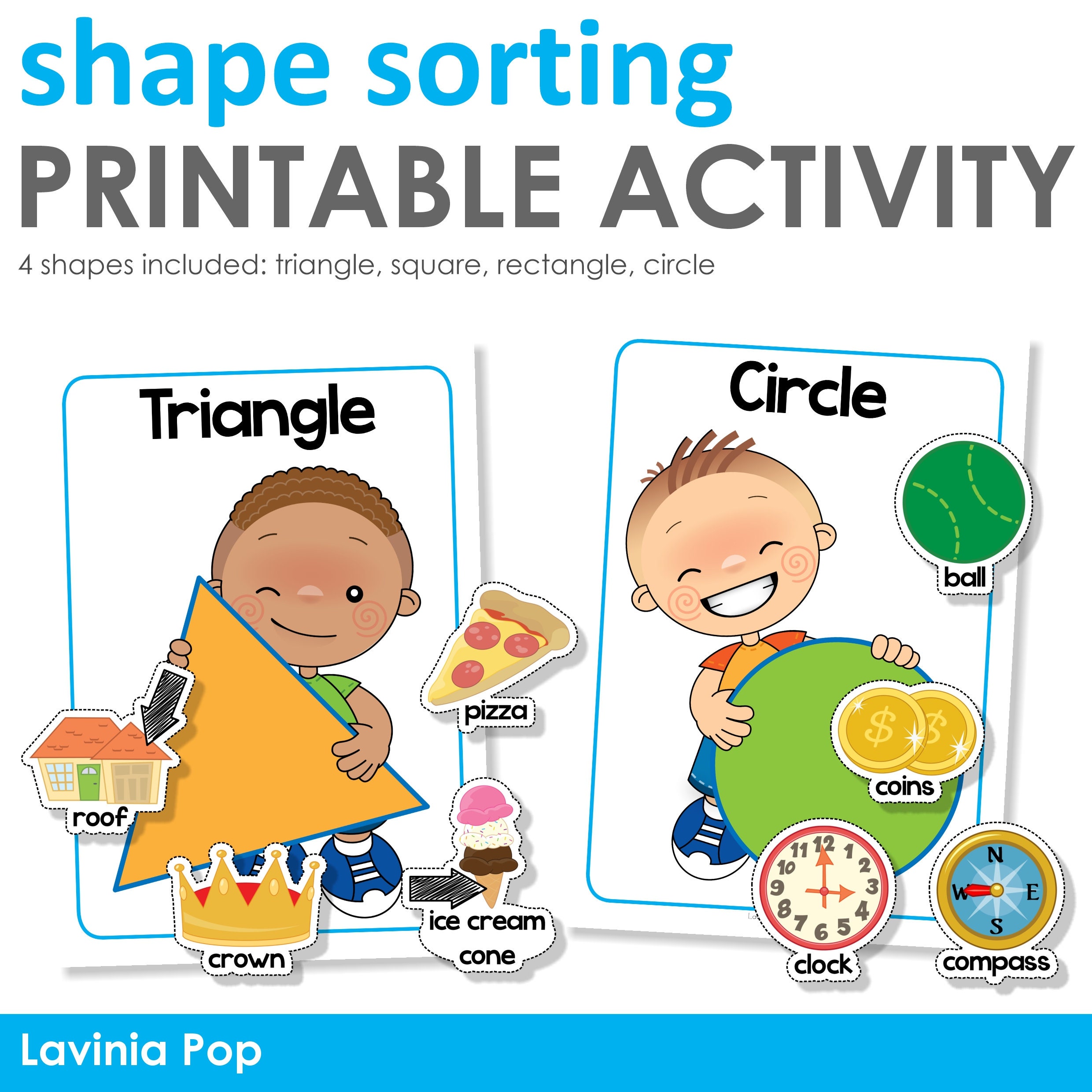 Shape Sorting Printable Activity - Etsy
