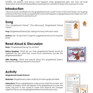 Gingerbread Christmas Preschool Theme Curriculum Printables | Preschool ...