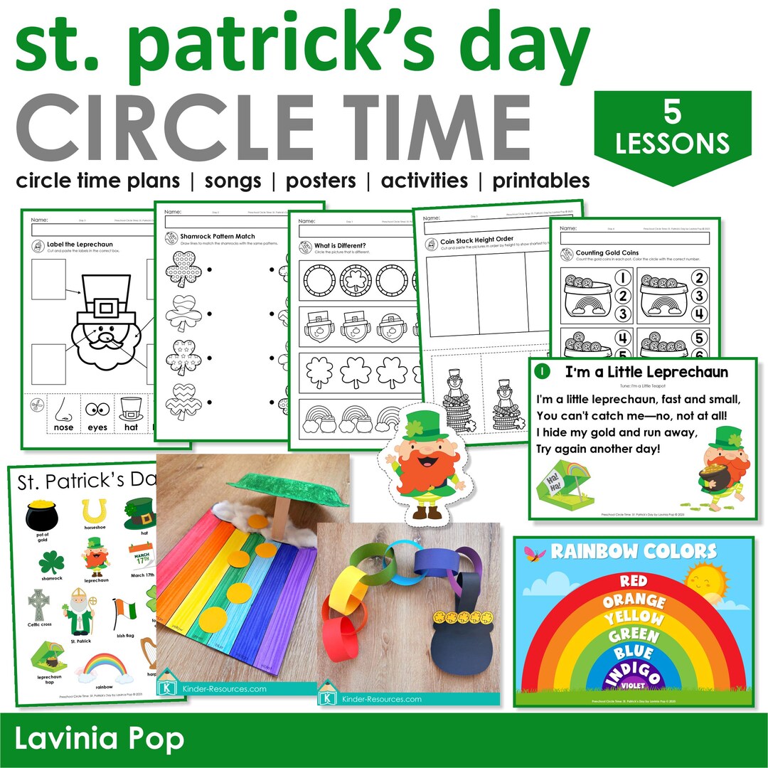St. Patrick's Day Preschool Theme Curriculum Printables | Preschool ...