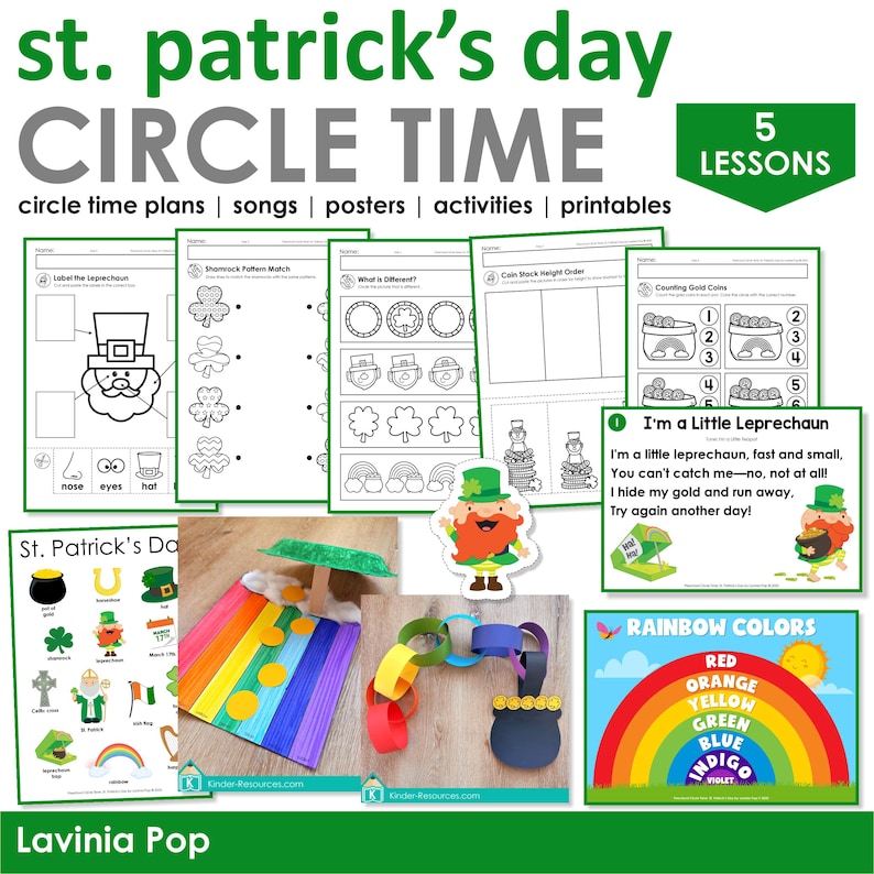 St. Patrick's Day Preschool Theme Curriculum Printables | Preschool ...