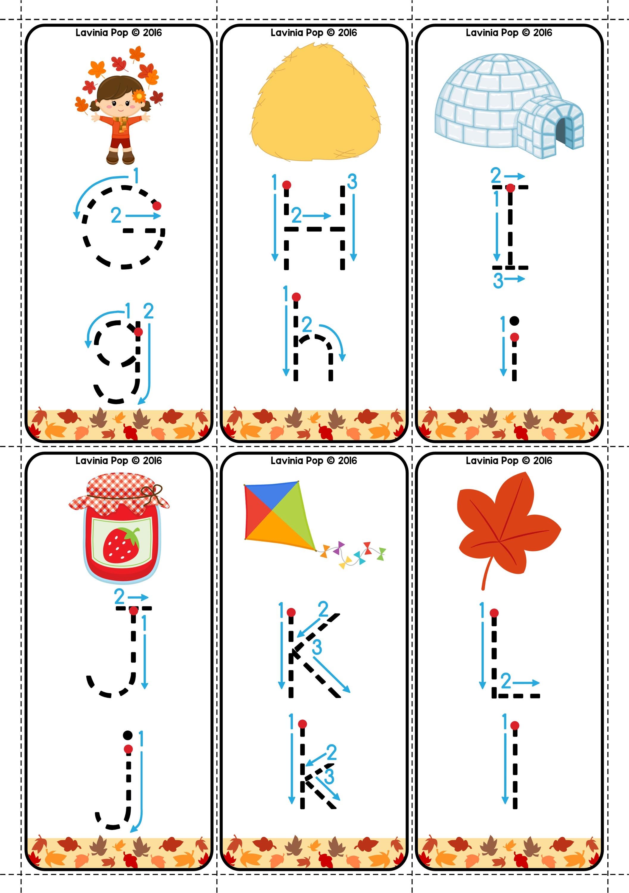 Autumn Alphabet Tracing Cards Printable Handwriting Activity - Etsy