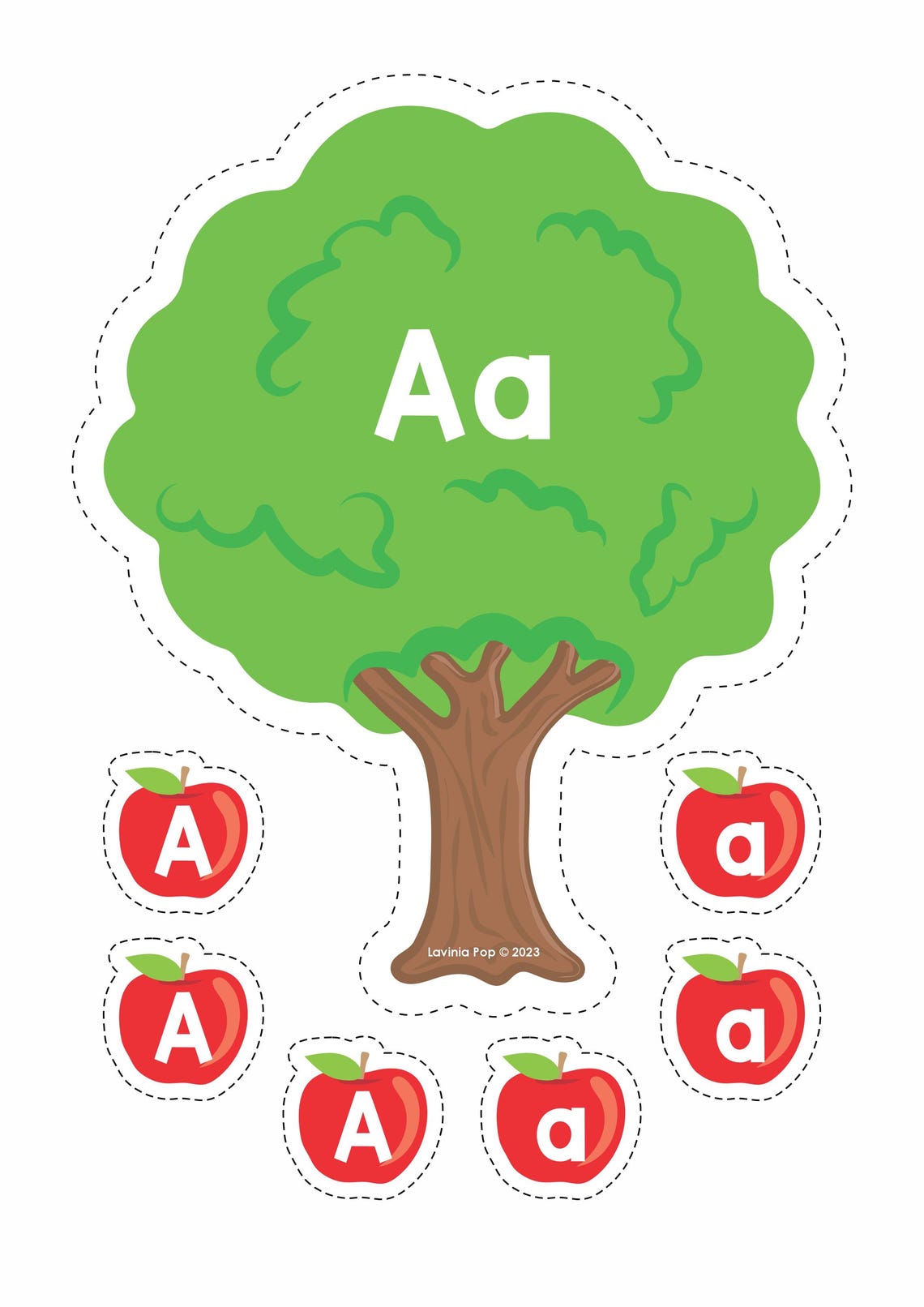 Apple Tree Alphabet Match | Upper and Lower Case Letter Recognition ...