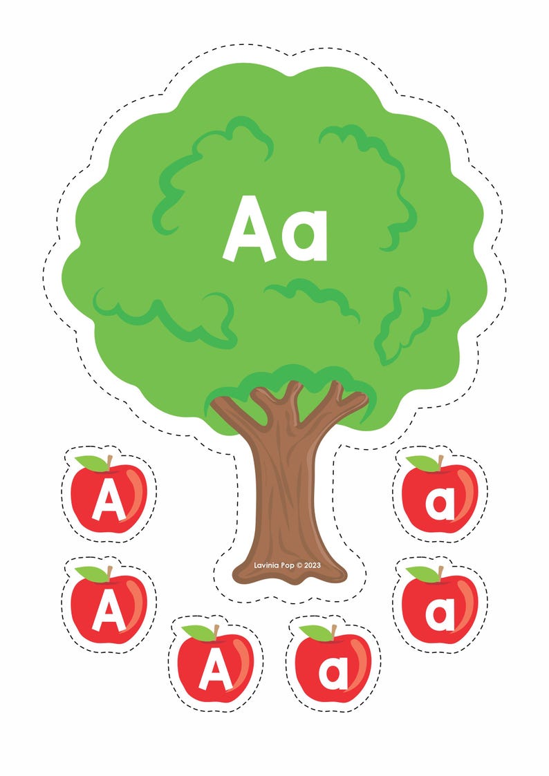 Apple Tree Alphabet Match | Upper and Lower Case Letter Recognition ...