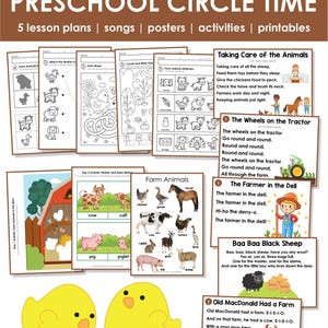 Farm Preschool Curriculum Printables | Farm Preschool Circle Time ...