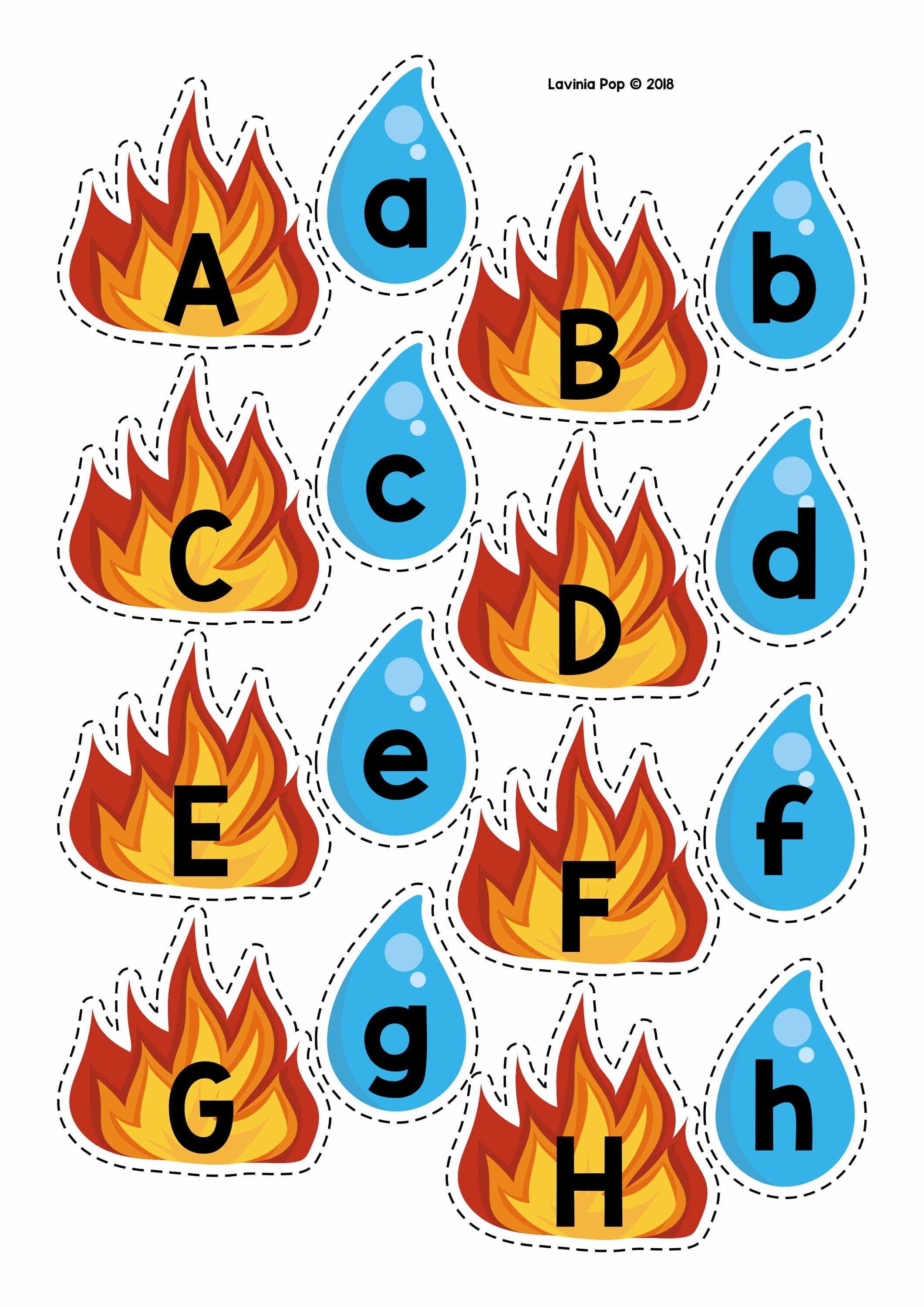 Alphabet Match Firefighter Community Helper Printable Activity - Etsy